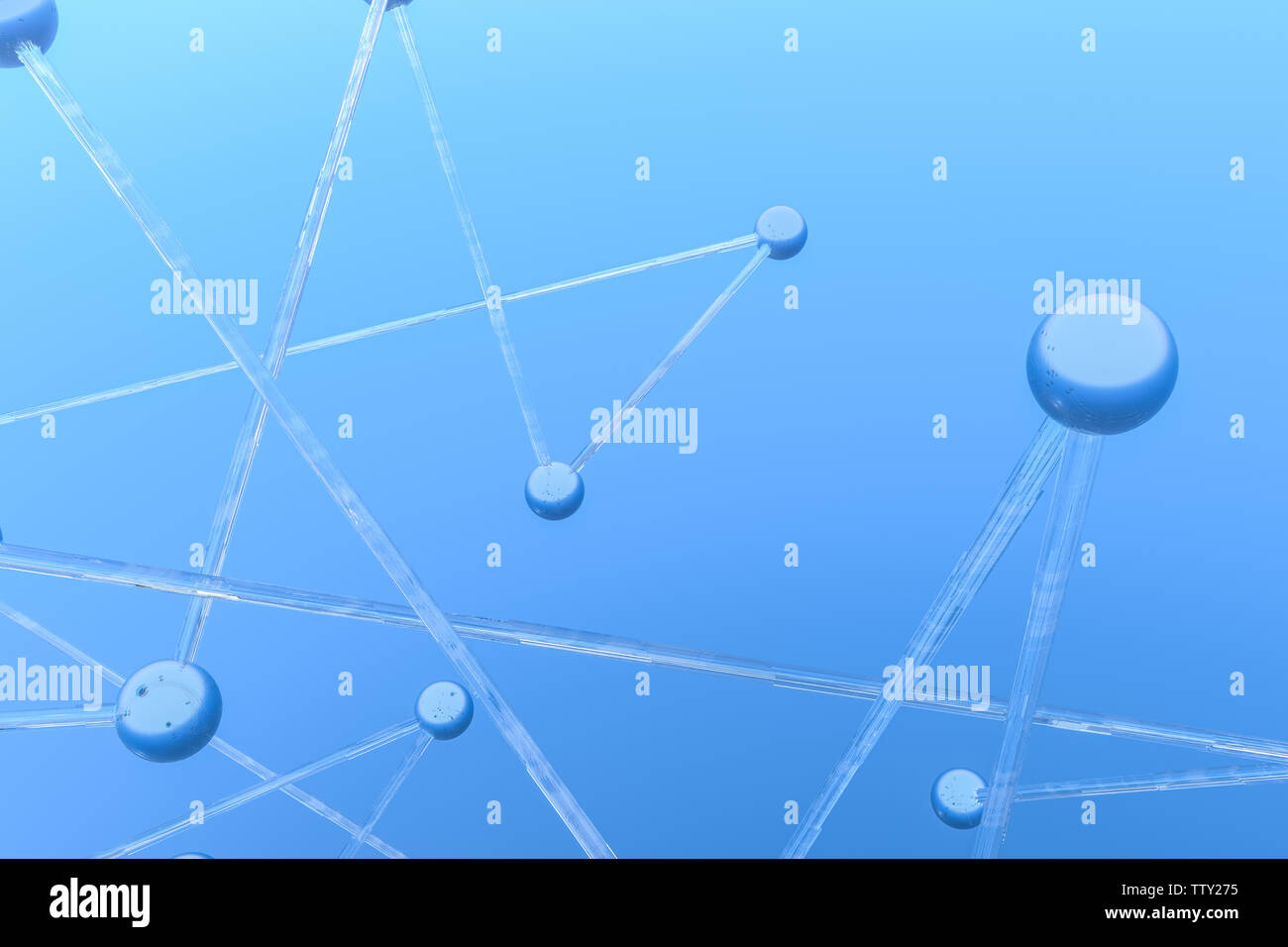 Circular nodes and line structures, three-dimensional rendering Stock ...