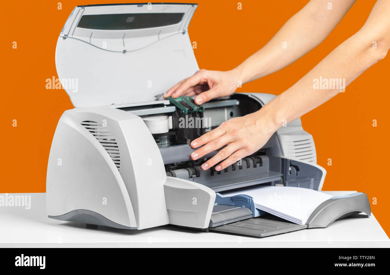 Printer, copier, scanner. Office table Stock Photo - Alamy