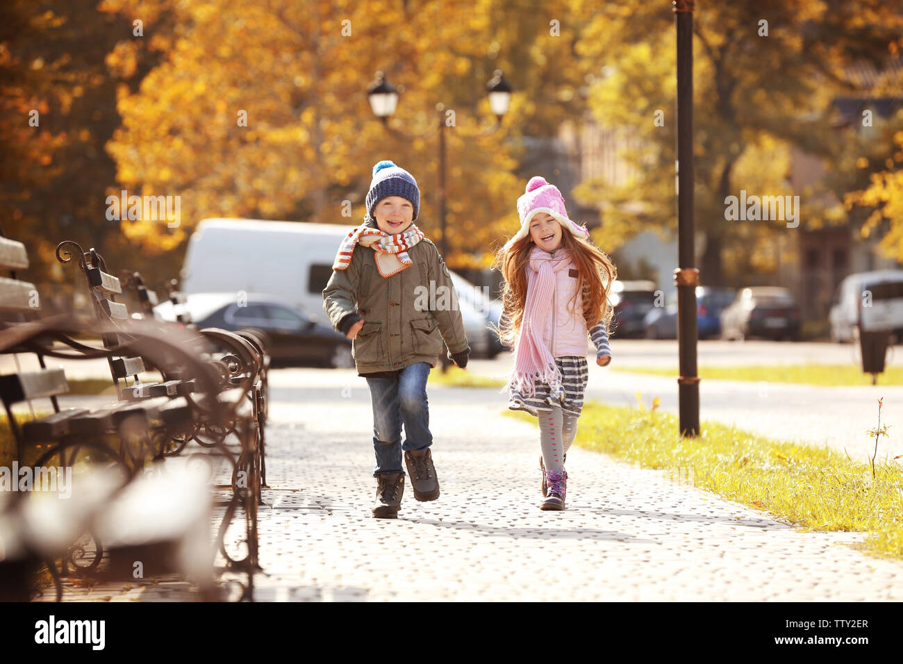 Children running outside energy hi-res stock photography and images - Alamy