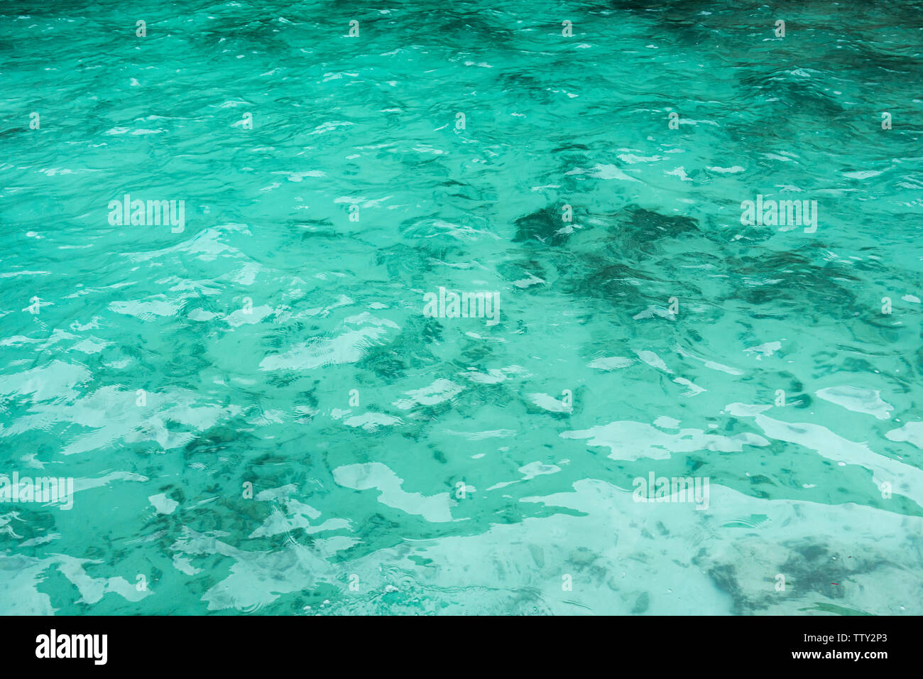 The rippled water of surface emerald sea Stock Photo - Alamy