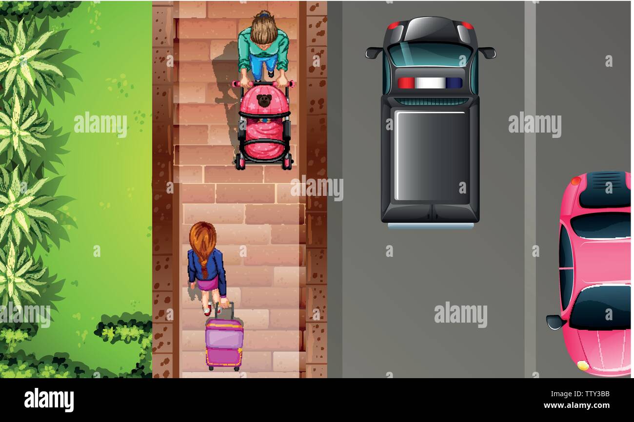 Aerial view of street illustration Stock Vector Image & Art - Alamy