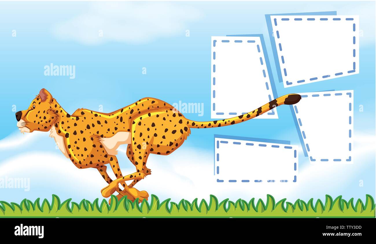 Cheetah frame template background illustration Stock Vector Image & Art ...