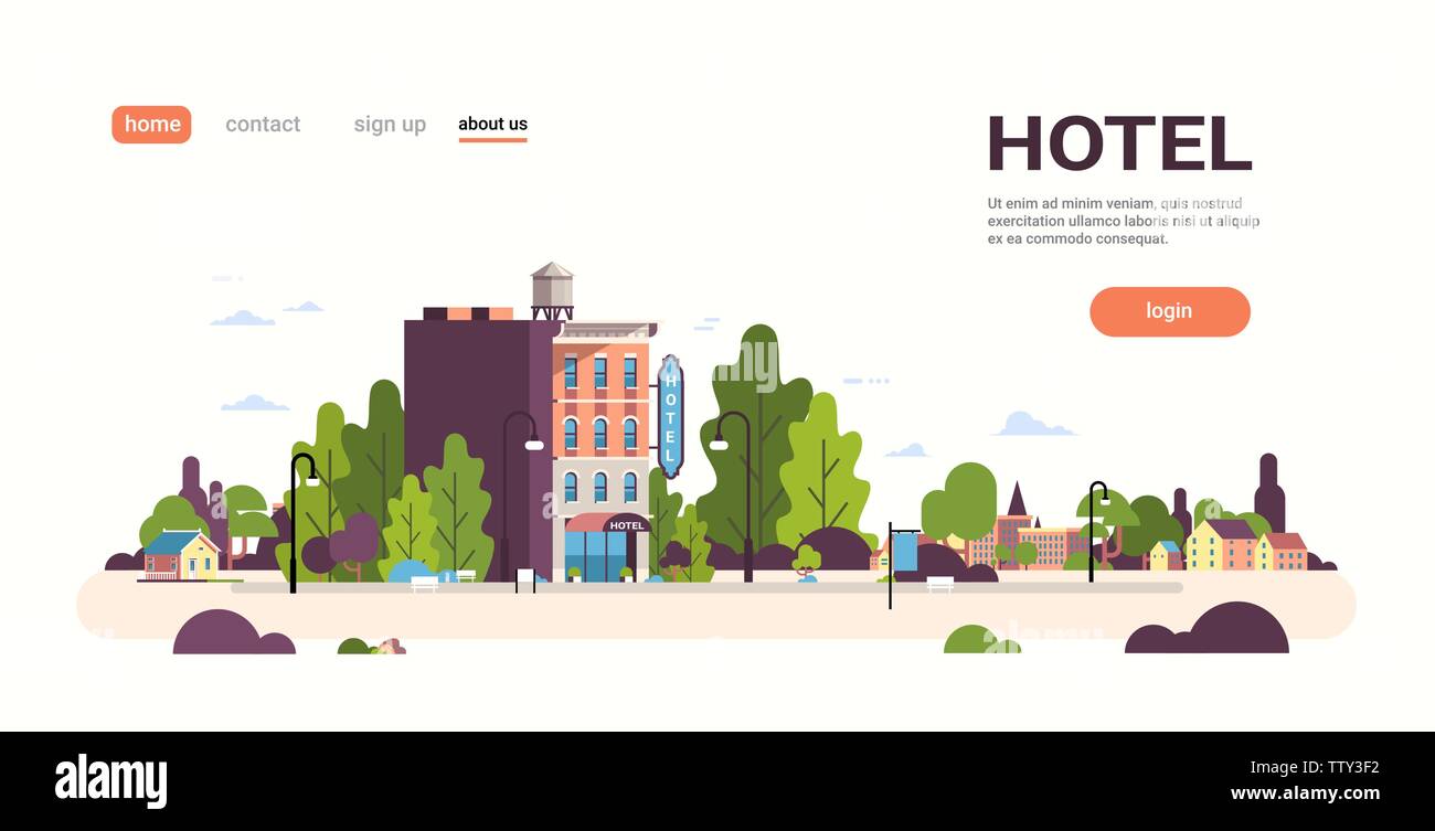 modern hotel house exterior hostel building for business facade ...