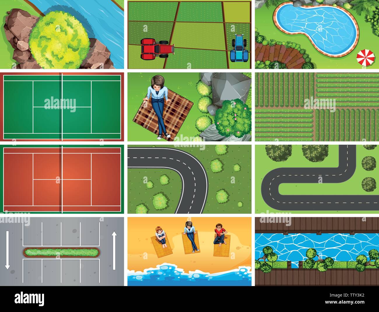 Garden roof aerial Stock Vector Images - Alamy