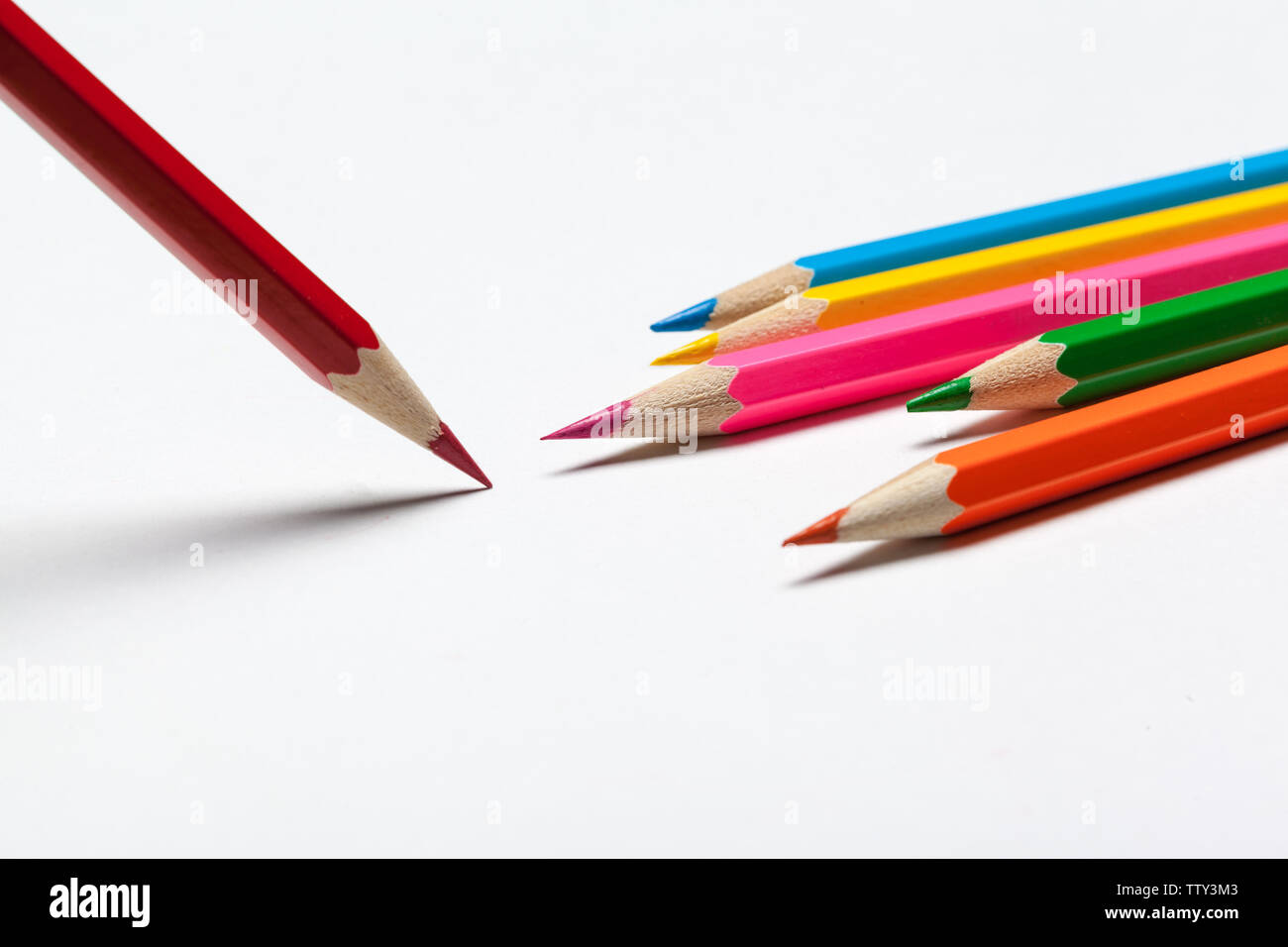 Wooden colorful ordinary pencils isolated on a white background Stock ...