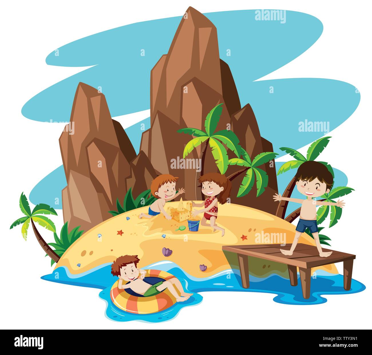 Children island Stock Vector Images - Alamy