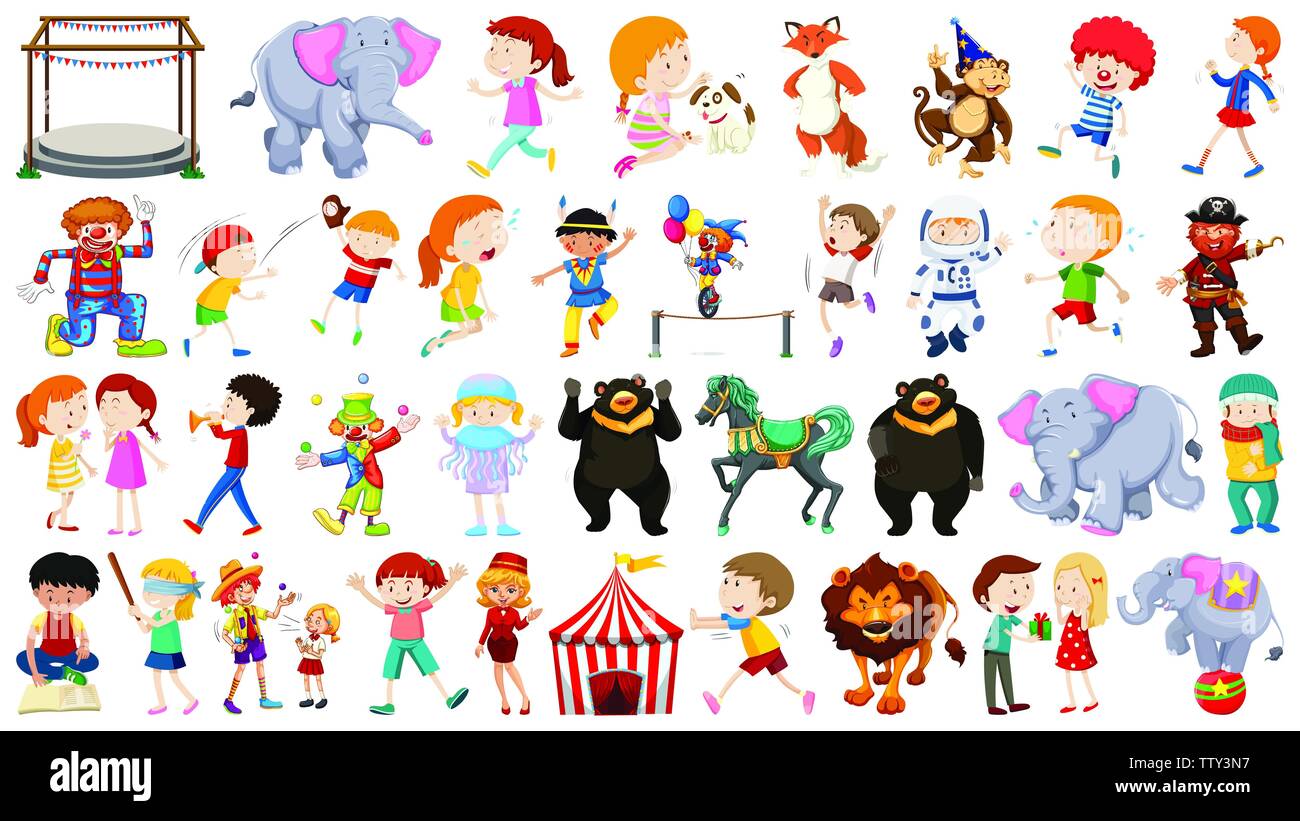 Large Circus themed set illustration Stock Vector Image & Art - Alamy