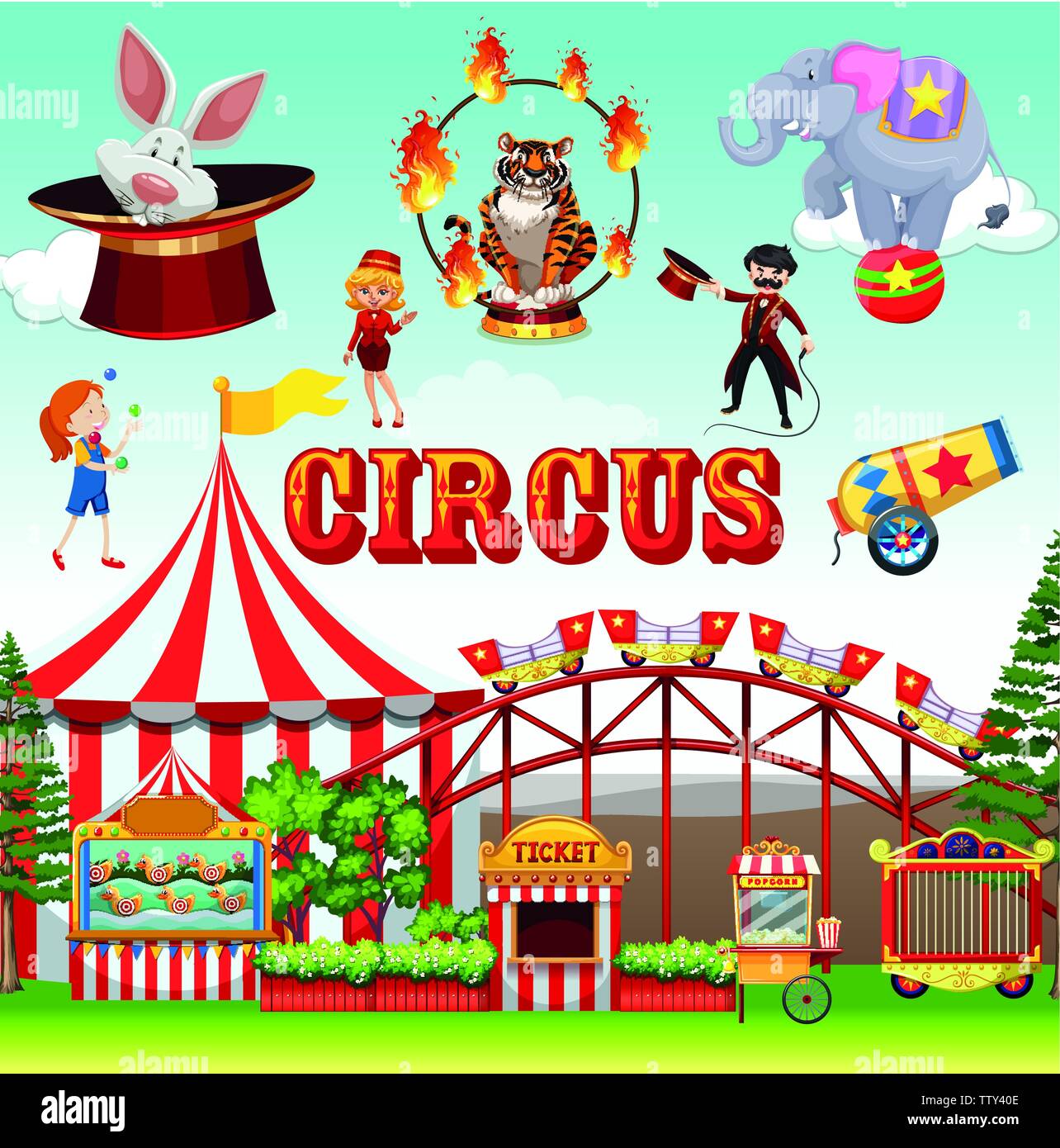 Funfair object and background illustration Stock Vector Image & Art - Alamy