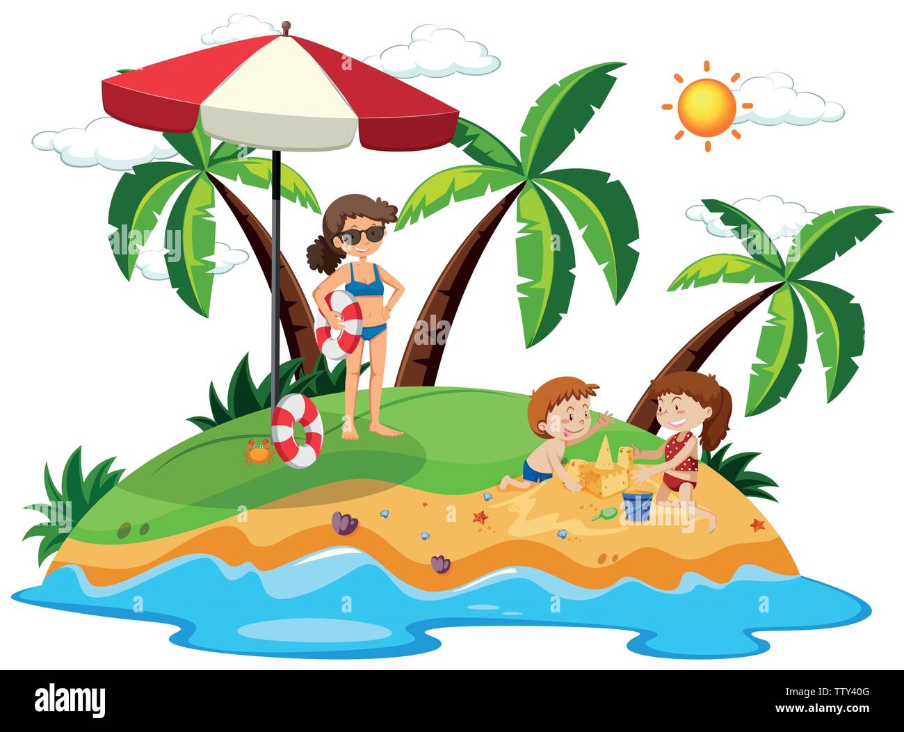 People on island Stock Vector Images - Alamy