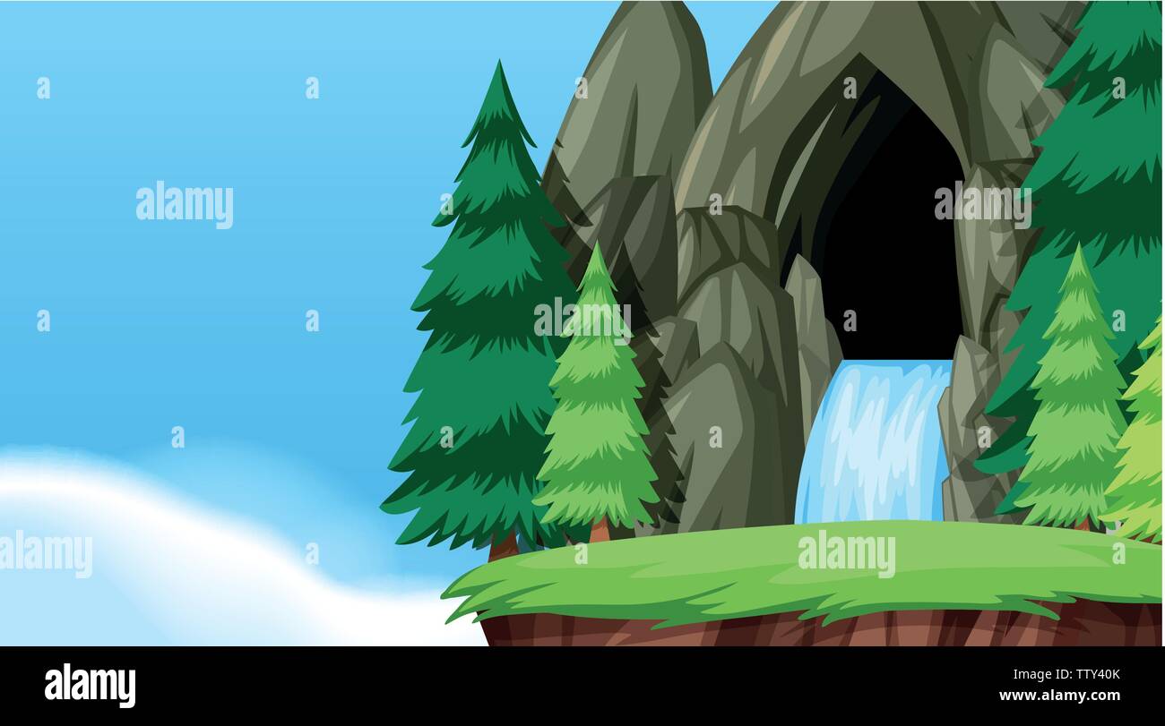 A nature water cave landscape illustration Stock Vector Image & Art - Alamy