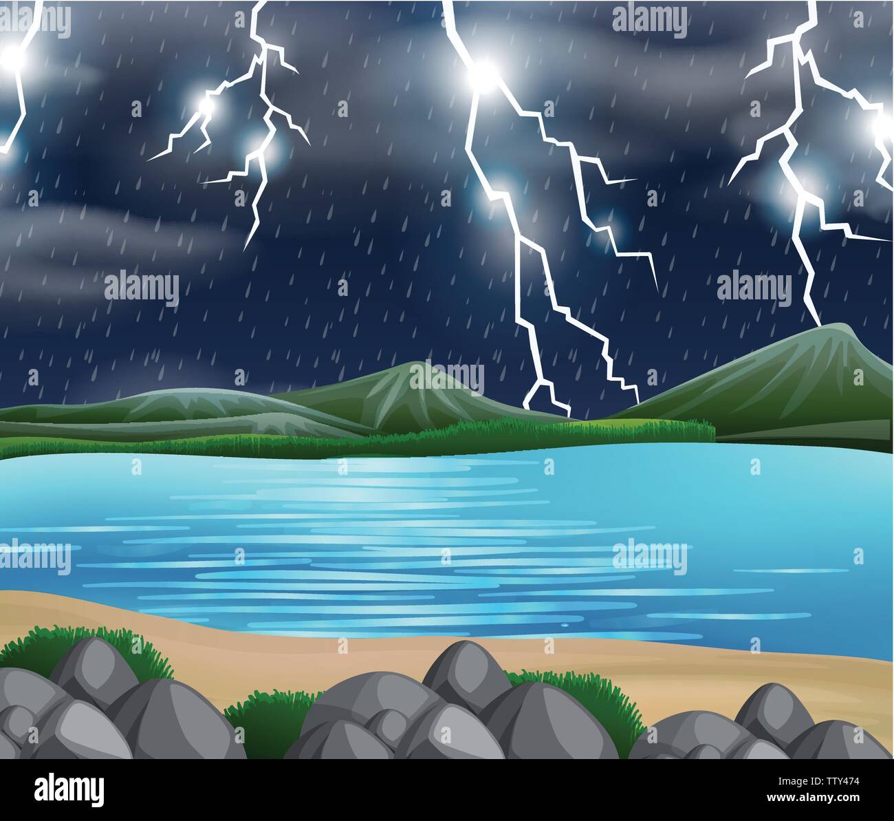 A storm nature scene illustration Stock Vector Image & Art - Alamy