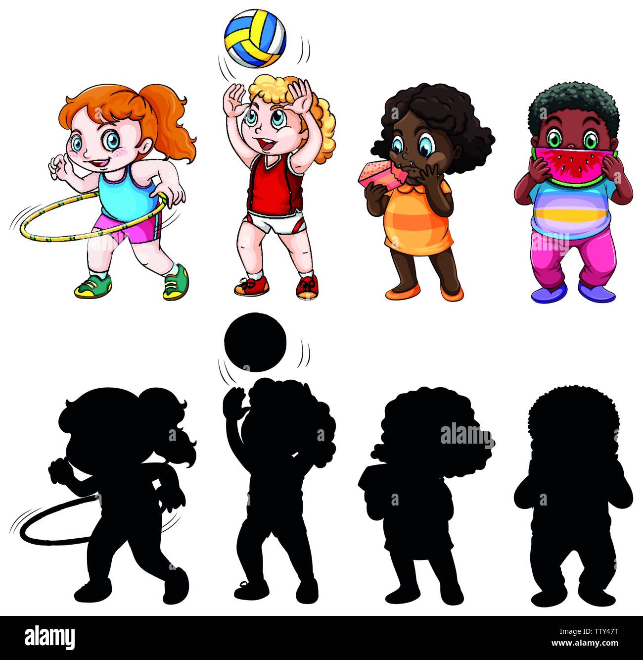 Shet of chubby children character illustration Stock Vector Image & Art ...