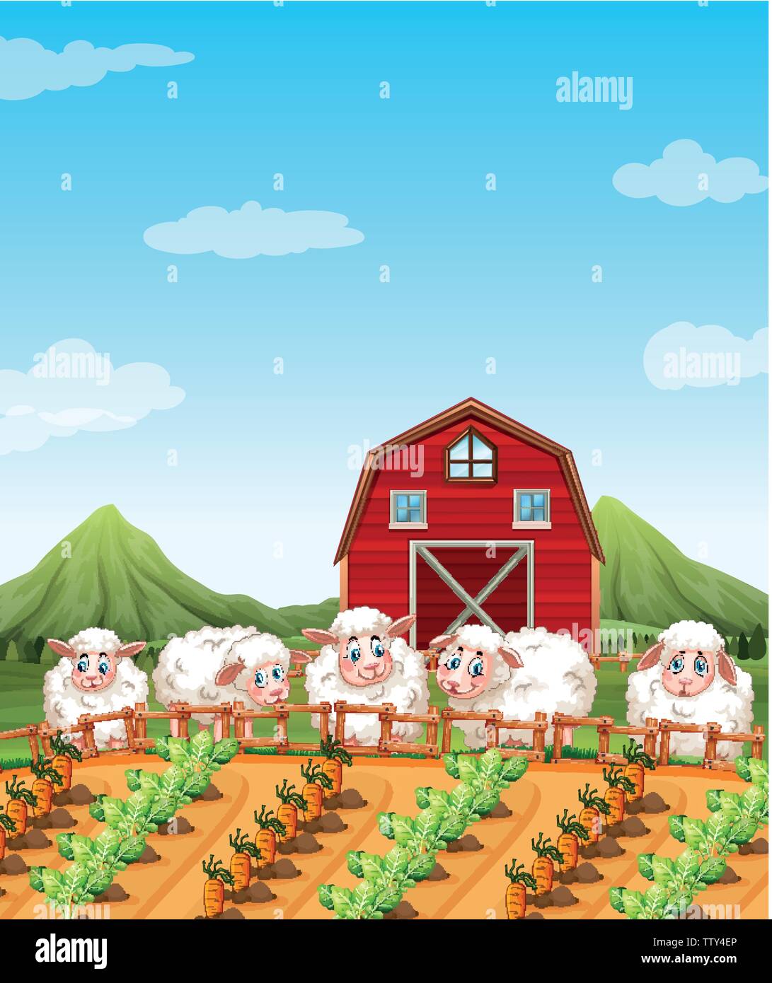 Sheep in field Stock Vector Images - Alamy