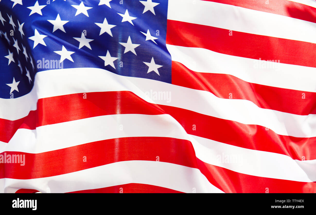 Ruffled American flag, closeup Stock Photo - Alamy