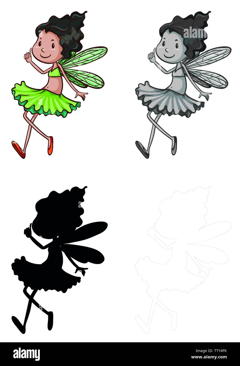 Set of cute fairy illustration Stock Vector Image & Art - Alamy