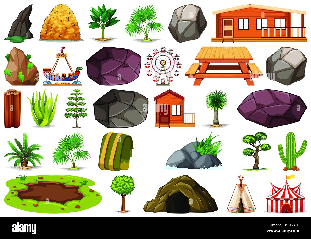 Set of park element illustration Stock Vector Image & Art - Alamy