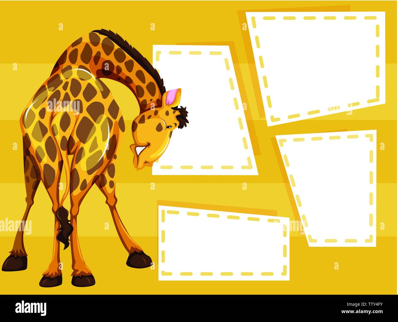 Giraffe on note template illustration Stock Vector Image & Art - Alamy