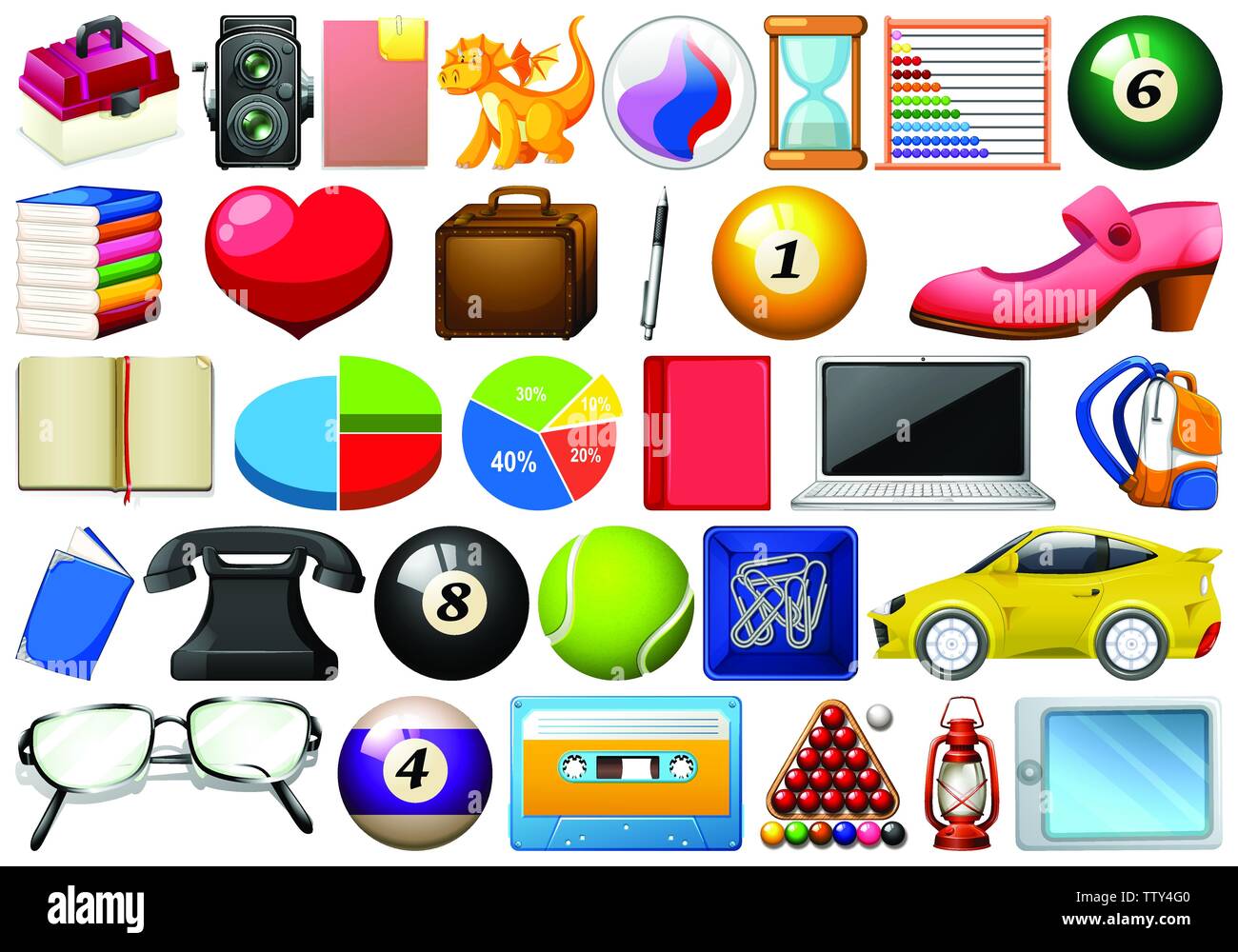 Large set of different objects illustration Stock Vector Image & Art ...