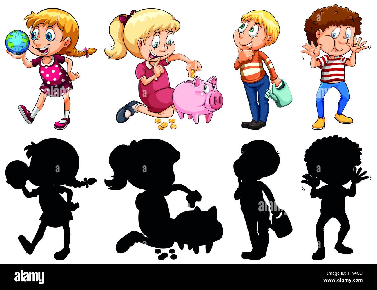 Set of different kids illustration Stock Vector Image & Art - Alamy