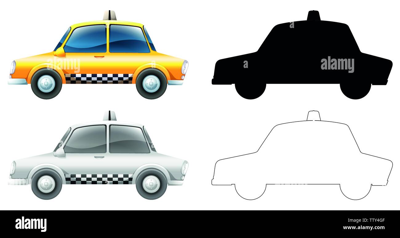 Set of taxi car illustration Stock Vector Image & Art - Alamy