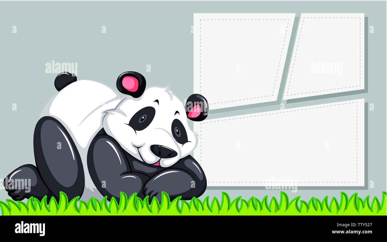 Panda on note template illustration Stock Vector Image & Art - Alamy