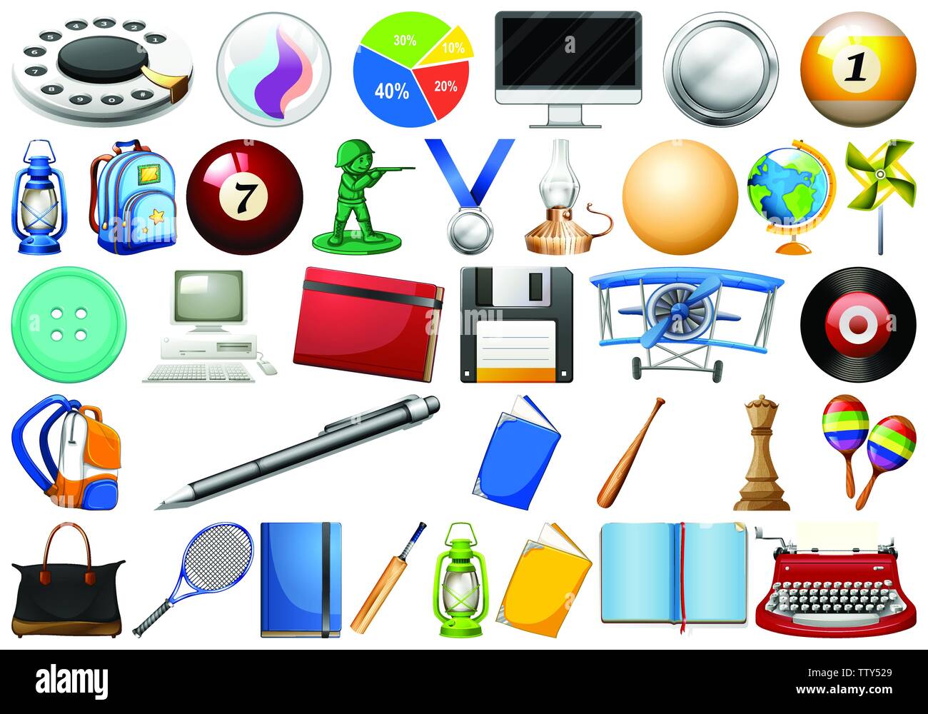 Set of different object illustration Stock Vector Image & Art - Alamy