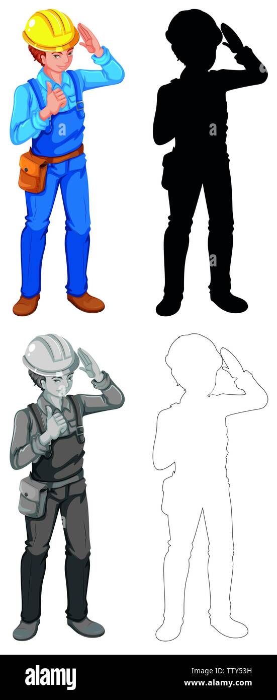 Engineer character set hi-res stock photography and images - Alamy