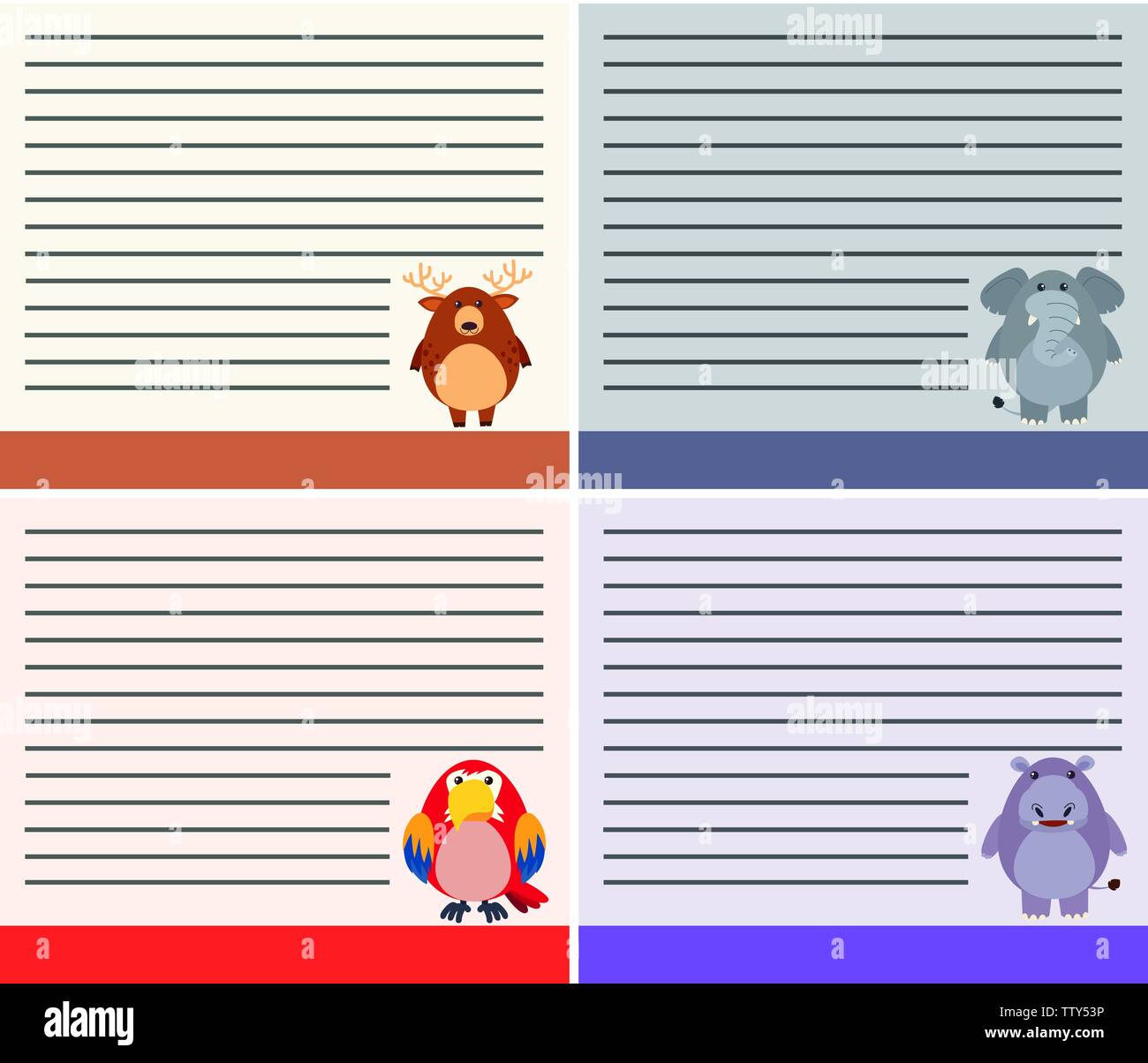 Set of animals notepad illustration Stock Vector Image & Art - Alamy