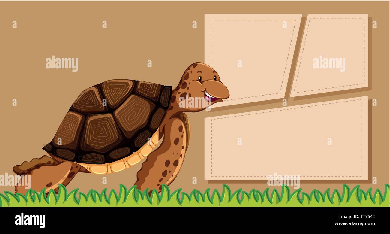 Turtle on note template illustration Stock Vector Image & Art - Alamy