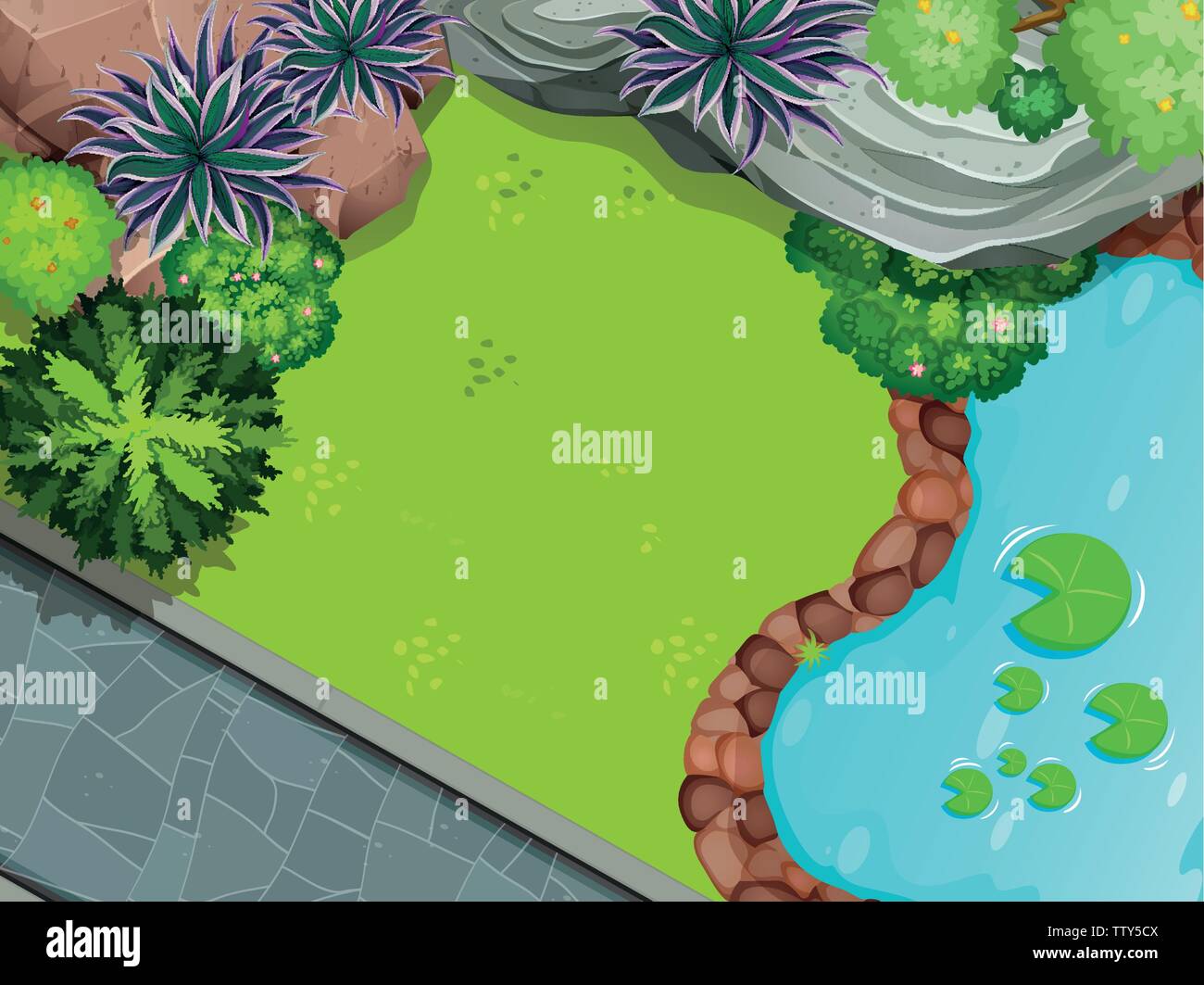 An aerial view of garden illustration Stock Vector Image & Art - Alamy