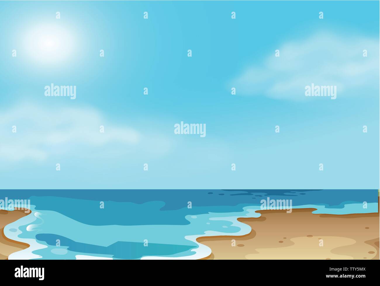 Water coastal scene Stock Vector Images - Alamy
