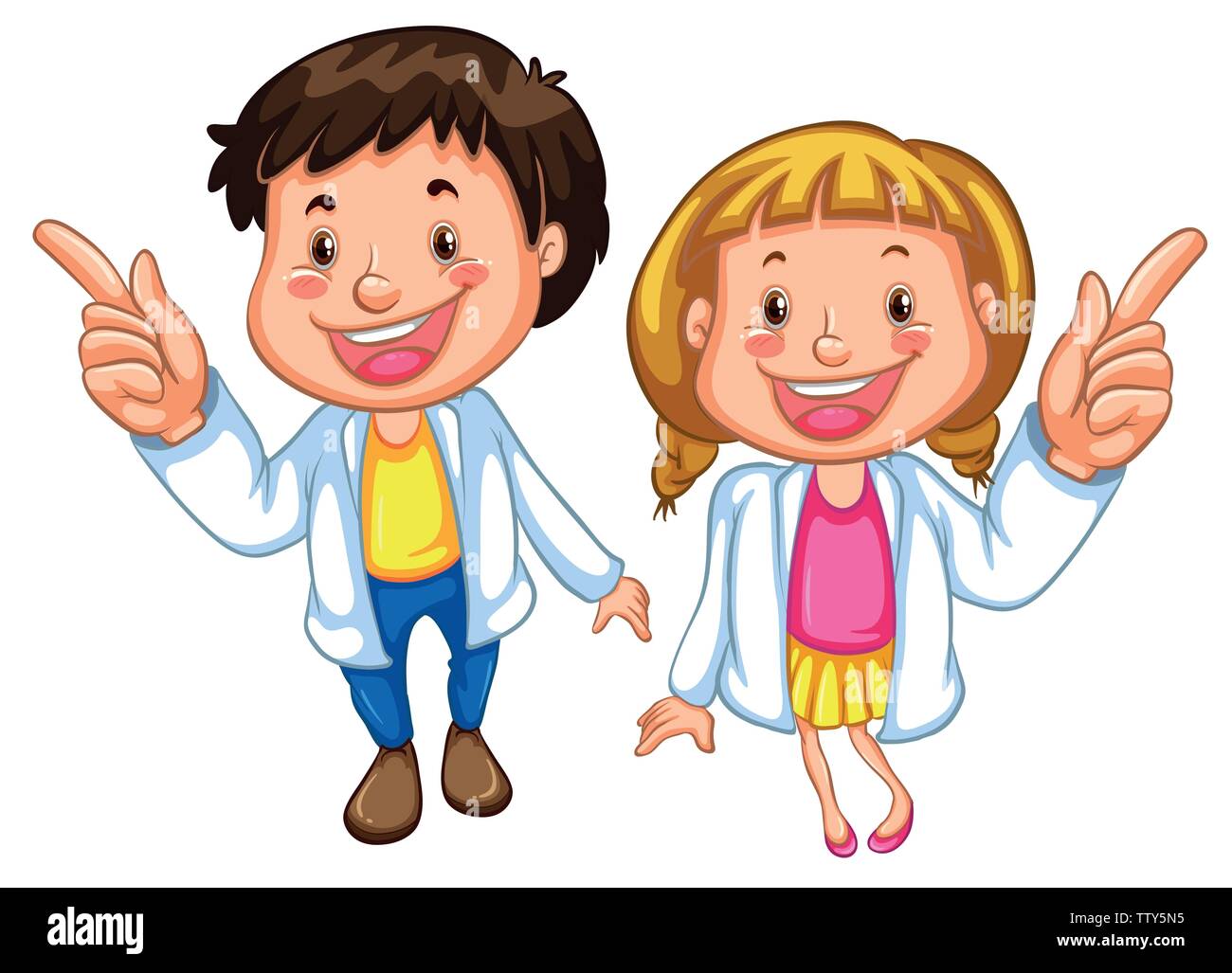 Man and woman pointing illustration Stock Vector Image & Art - Alamy