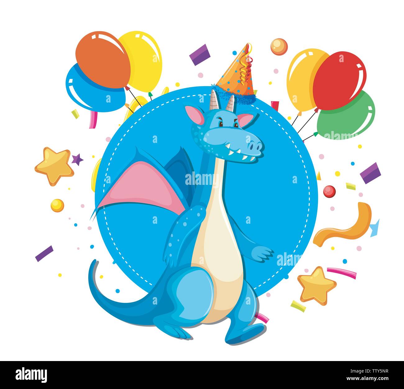 A dragon on birthday template illustration Stock Vector Image & Art - Alamy