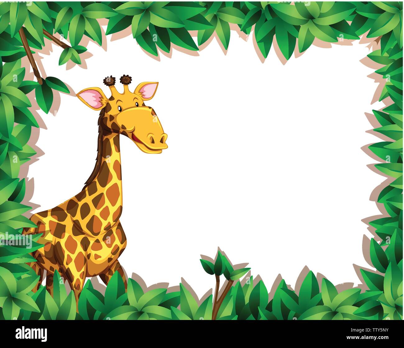 Giraffe in leaf background illustration Stock Vector Image & Art - Alamy