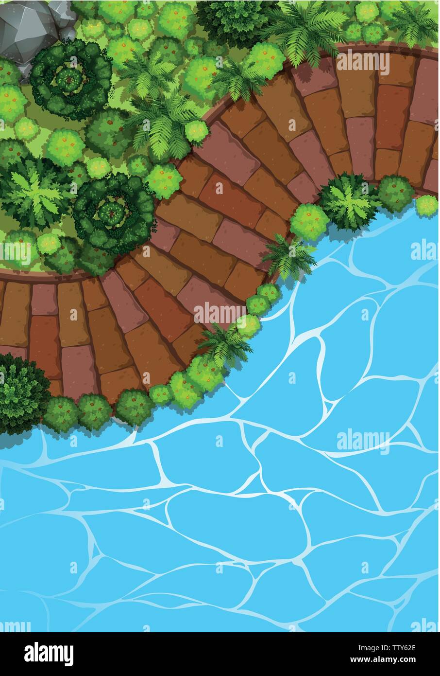Aerial view of garden illustration Stock Vector Image & Art - Alamy