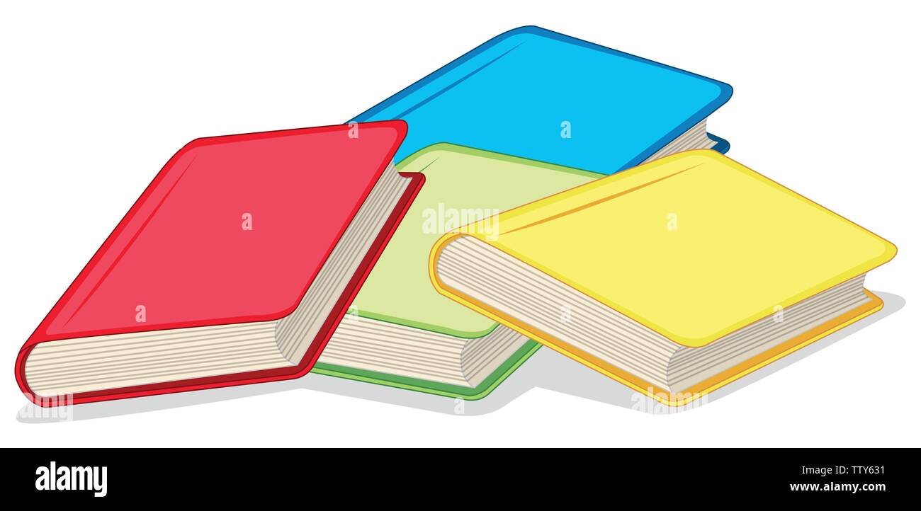 Colorful books on white background illustration Stock Vector Image ...