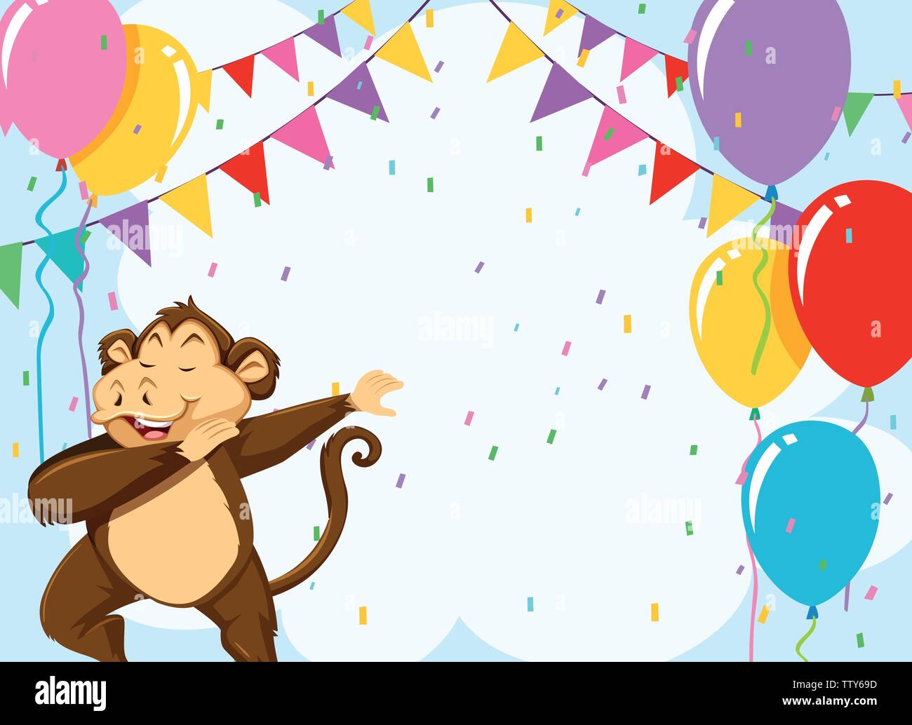 Monkey birthday party Stock Vector Images - Alamy