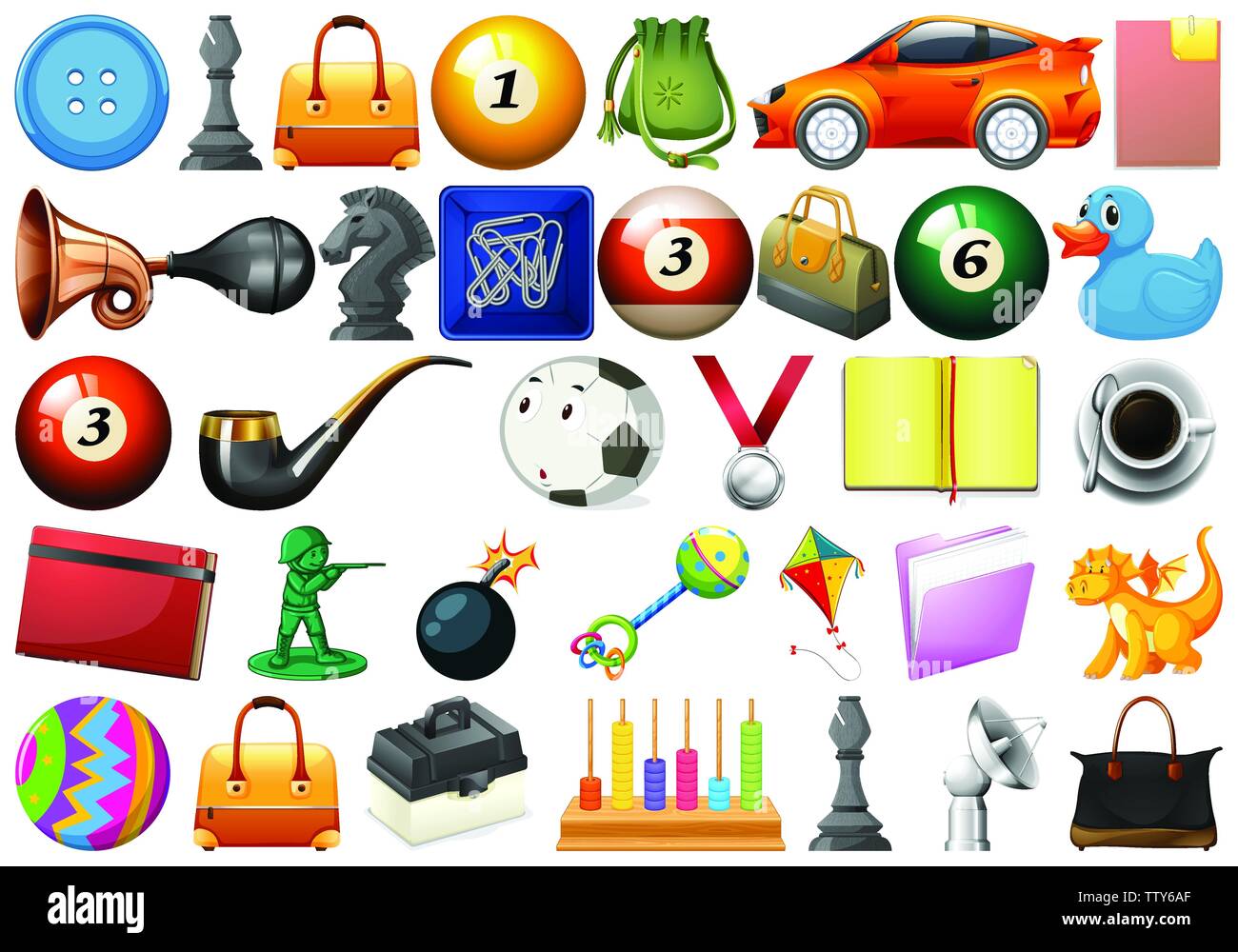Large set of different objects illustration Stock Vector Image & Art ...