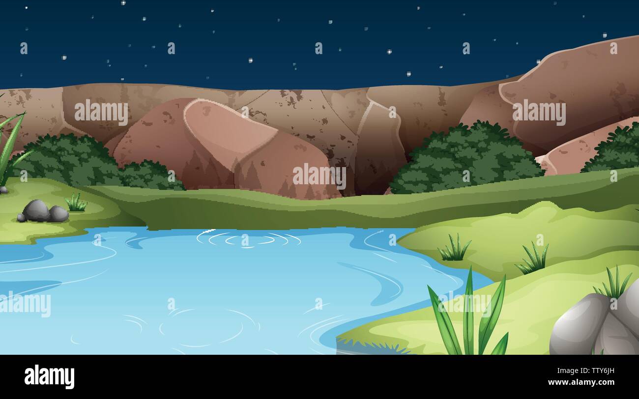 A nature water landscape illustration Stock Vector Image & Art - Alamy