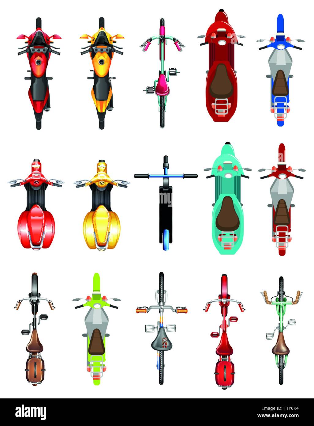 Set of motobike aerial view illustration Stock Vector Image & Art - Alamy