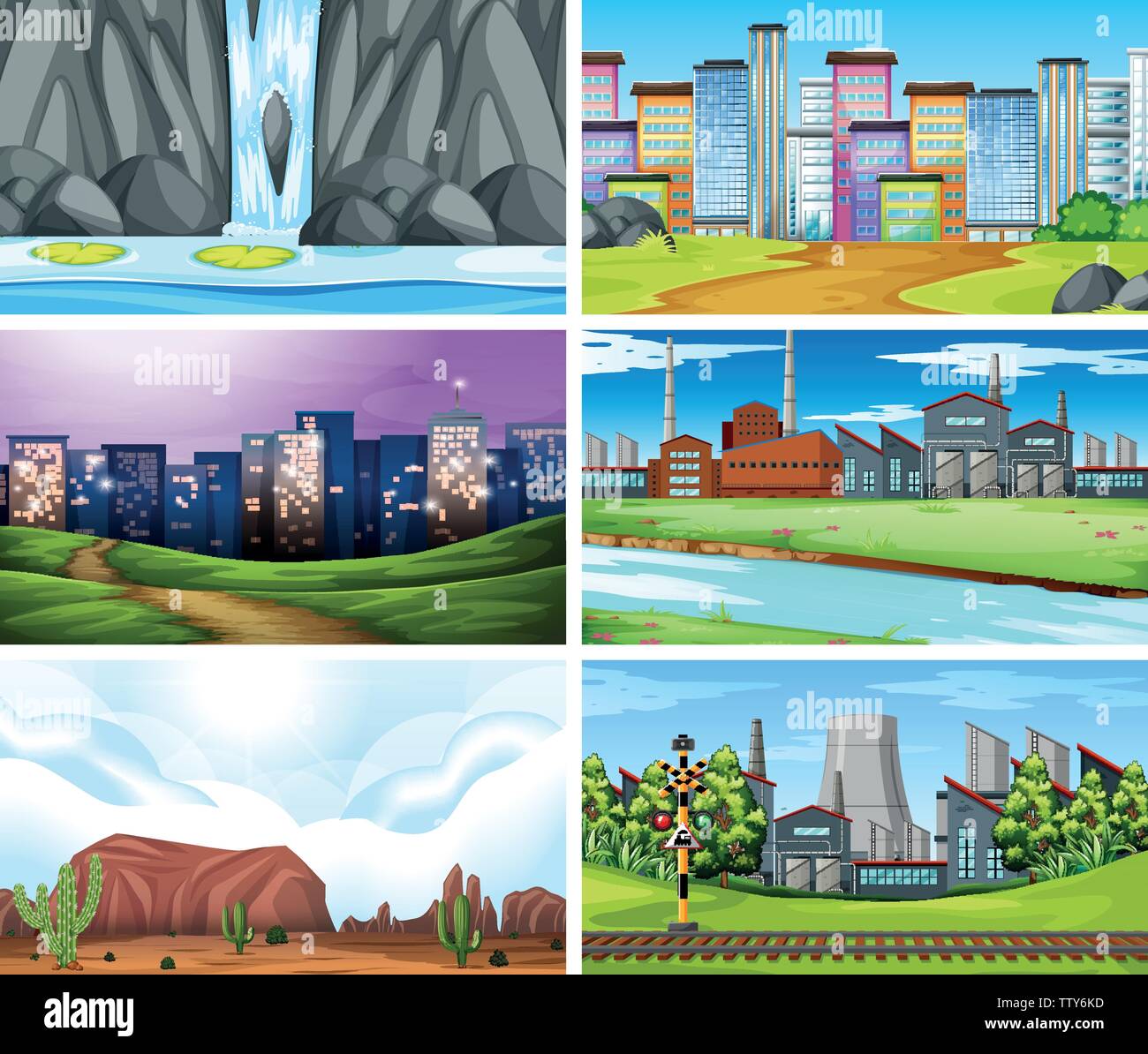 Set of different landscape illustration Stock Vector Image & Art - Alamy