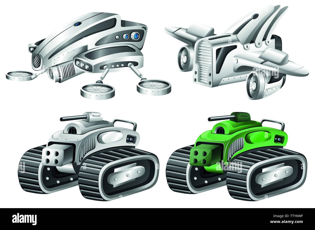 Set of robot car illustration Stock Vector Image & Art - Alamy