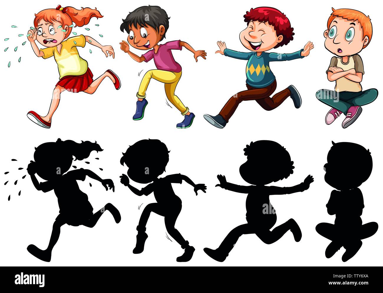 Set of people with different expression illustration Stock Vector Image ...