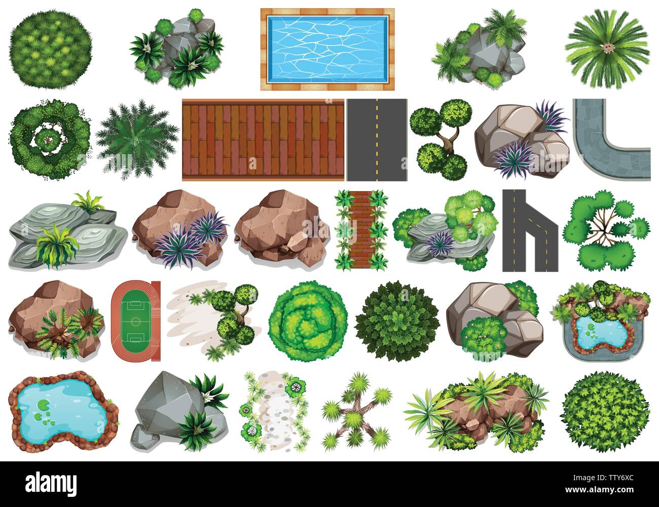 Garden rock pool Stock Vector Images - Alamy