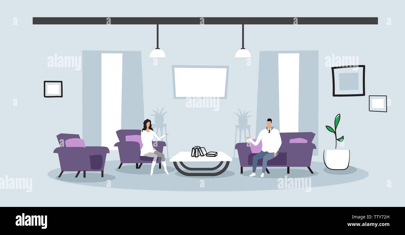 Businesspeople Couple Discussing During Meeting Man Woman Brainstorming
