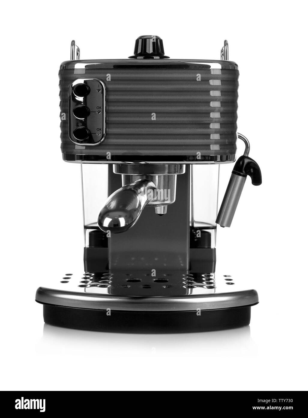 Modern coffee machine isolated on white Stock Photo - Alamy