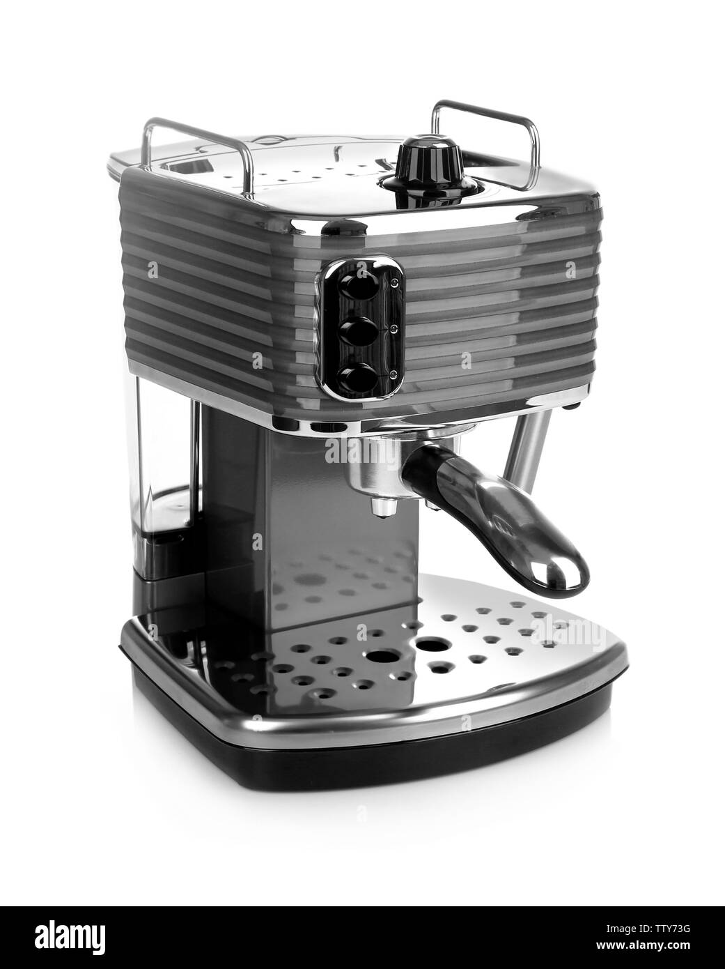 Modern coffee machine isolated on white Stock Photo - Alamy