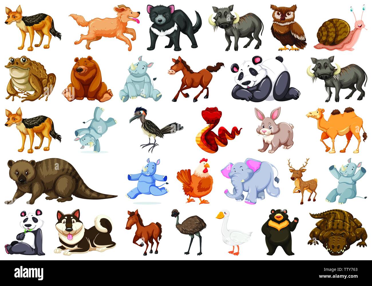 Cartoon illustration warthog animal character hi-res stock photography ...