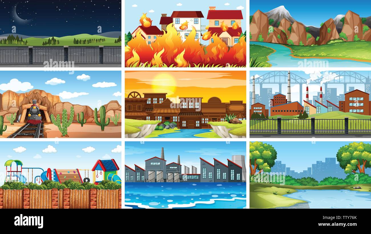 Set of different landscape illustration Stock Vector Image & Art - Alamy