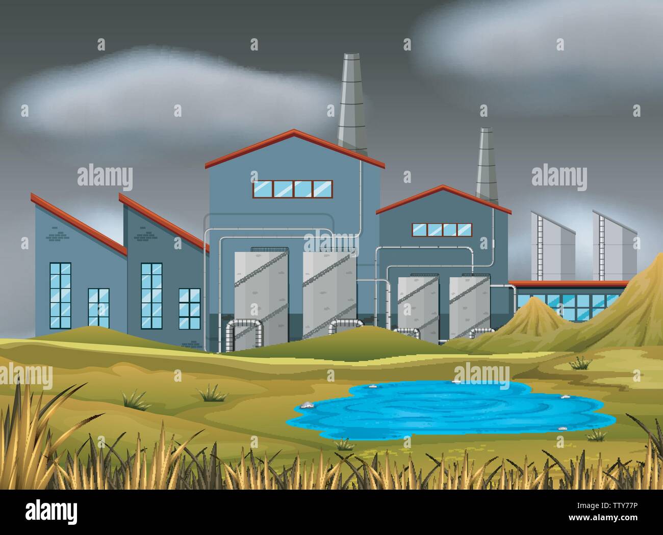 A nature factory scene illustration Stock Vector Image & Art - Alamy